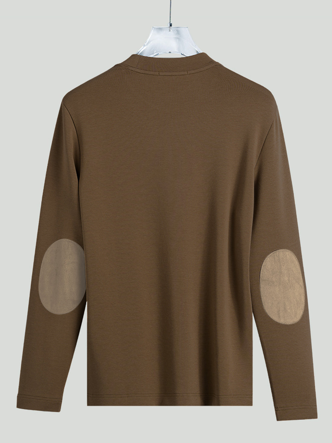 Fioboc Men's Comfy Modal Blend Elbow Patch Long Sleeve Tee Soft Sweatshirts