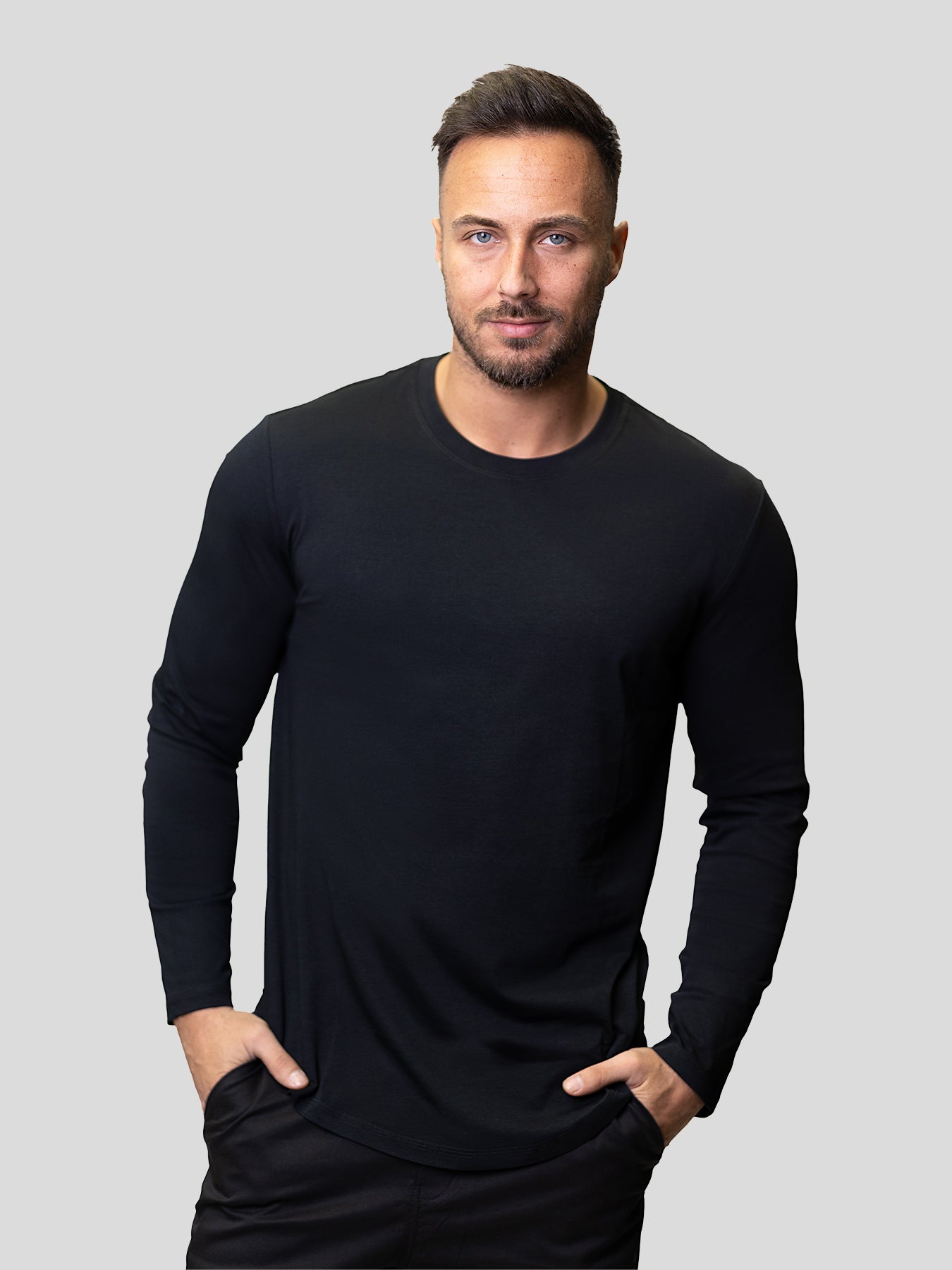 Fioboc Men's Premium Moisture Wicking Shirts Long Sleeve Drop-Cut Tee ...