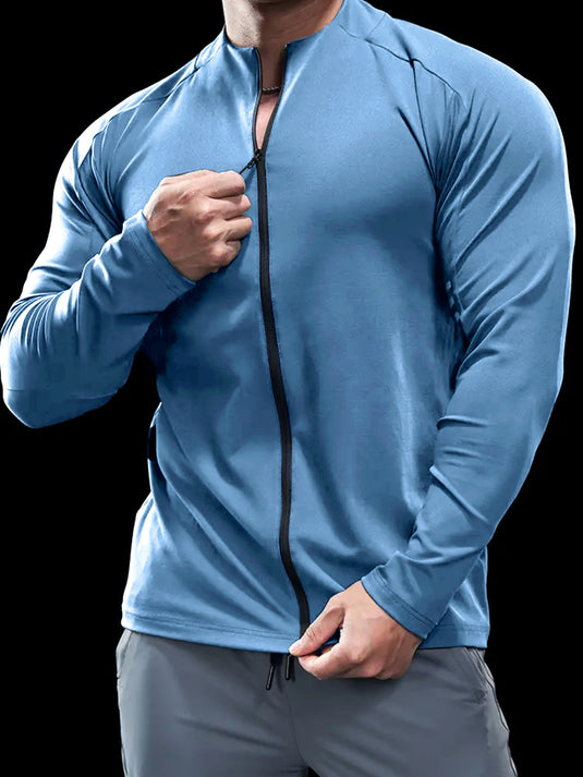 Men's Zip Up Quick Dry Crew Neck Sports Fitness Jacket – Fioboc