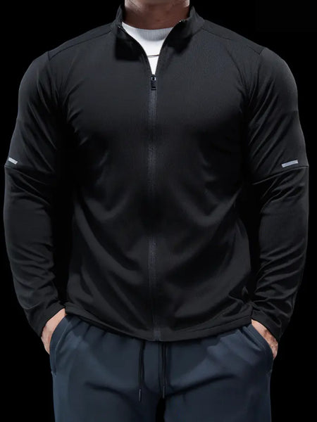 Men's Zip Up Quick Dry Crew Neck Sports Fitness Jacket – Fioboc