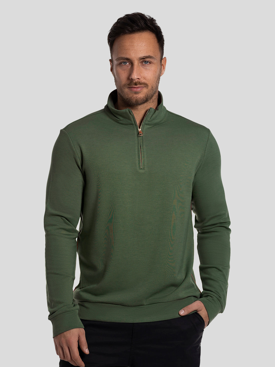 Fioboc Men's Comfy Quarter Zip Mock Neck Sweatshirt Mens Turtleneck