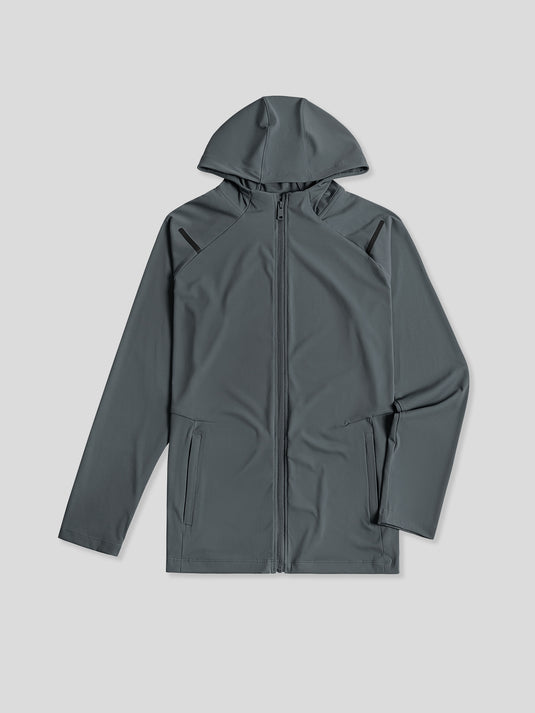 Men's Zip Up Hooide Quick Dry Sports Fitness Hooded Jacket – Fioboc