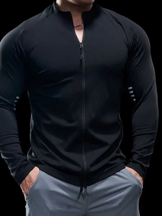 Men's Zip Up Quick Dry Crew Neck Sports Fitness Jacket – Fioboc